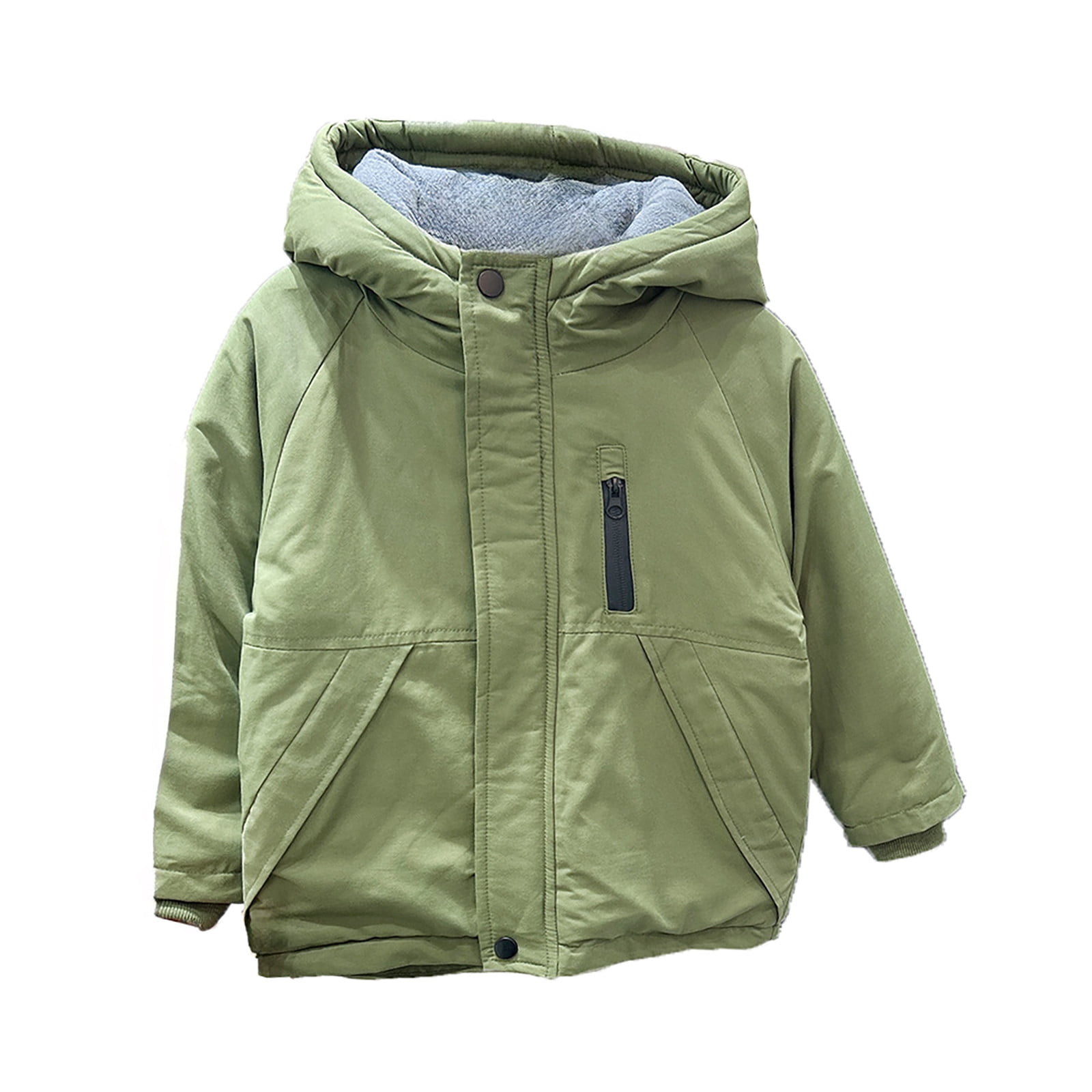 Cnbwig Kids Coats Girls Jackets Winter Windproof Hooded Solid Color ...