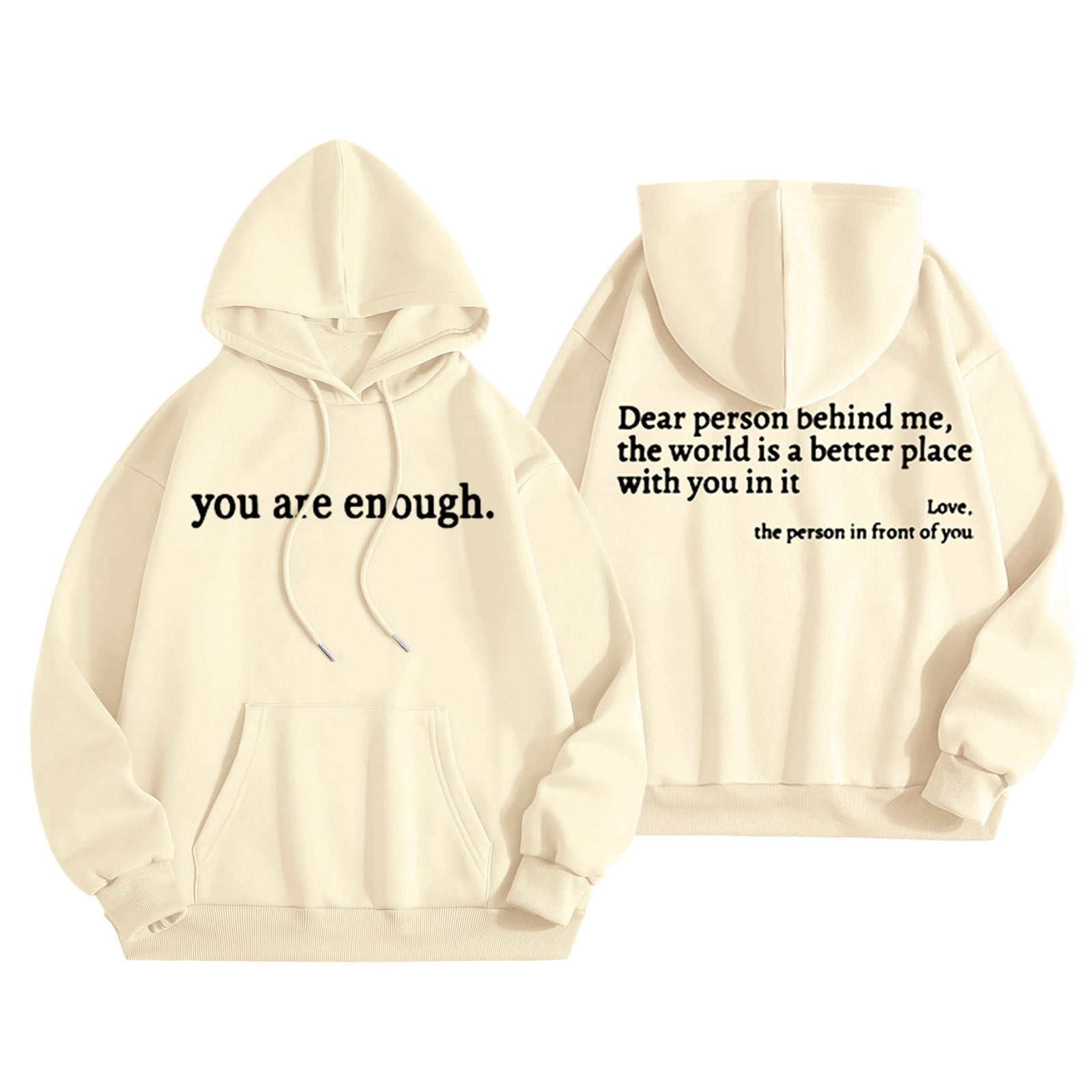 Cnbwig Oversized Hoodies for Women Word Graphic Letter Hoodies Vintage ...