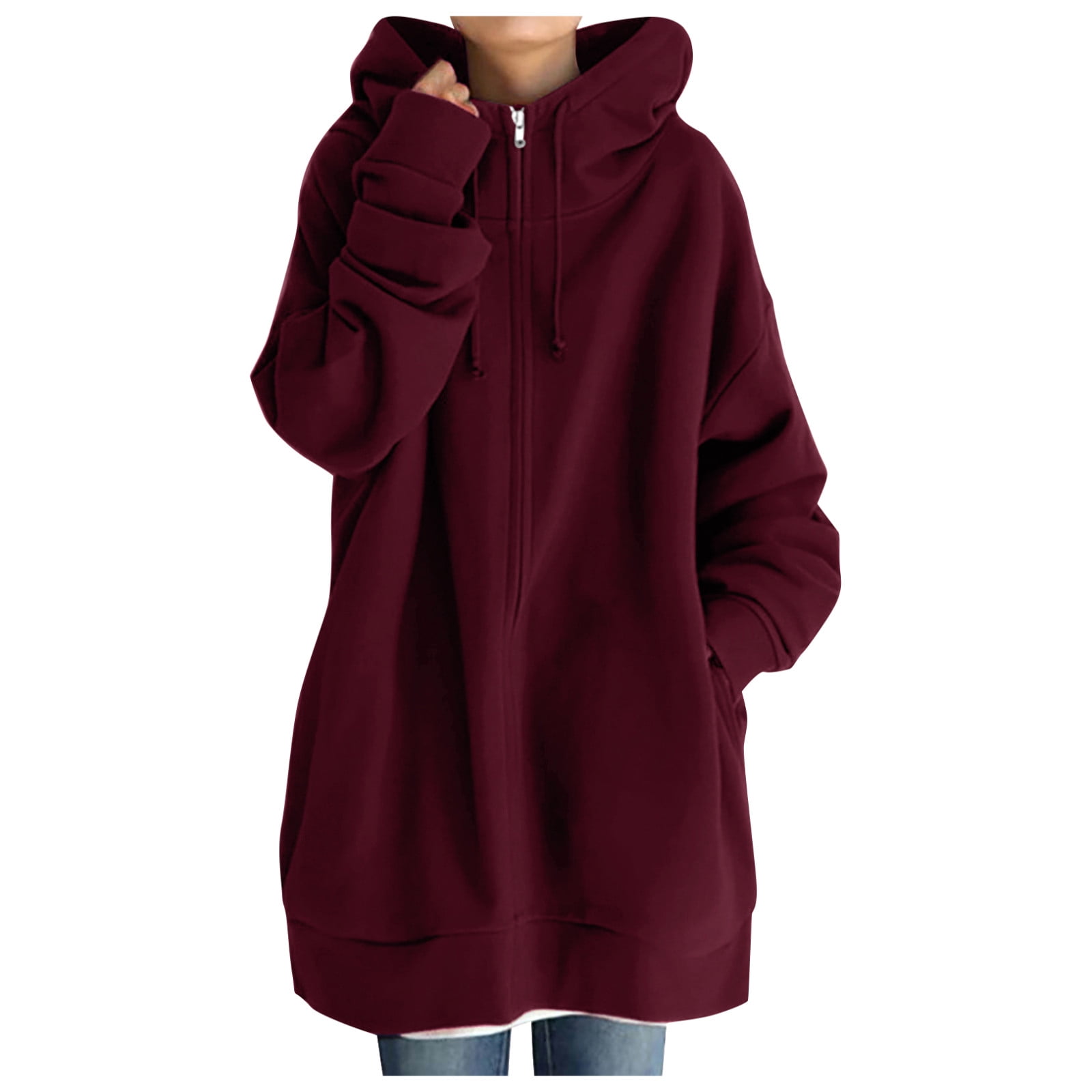 Cnbwig Winter Jackets for Women Oversize High Neck Solid Color ...