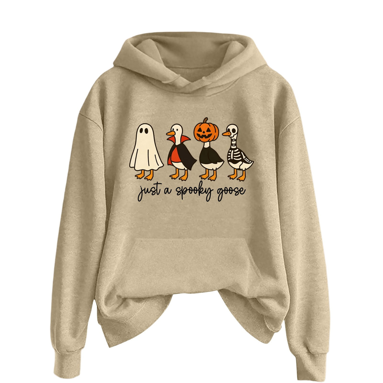 Cnbwig Women's Graphic Hoodies Halloween Just A Goose Printing Sweater ...