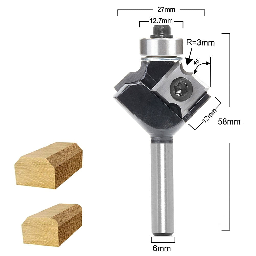 Cnc 2 Blades Router Bit Round Or Bevel Corner Insert Woodworking ...
