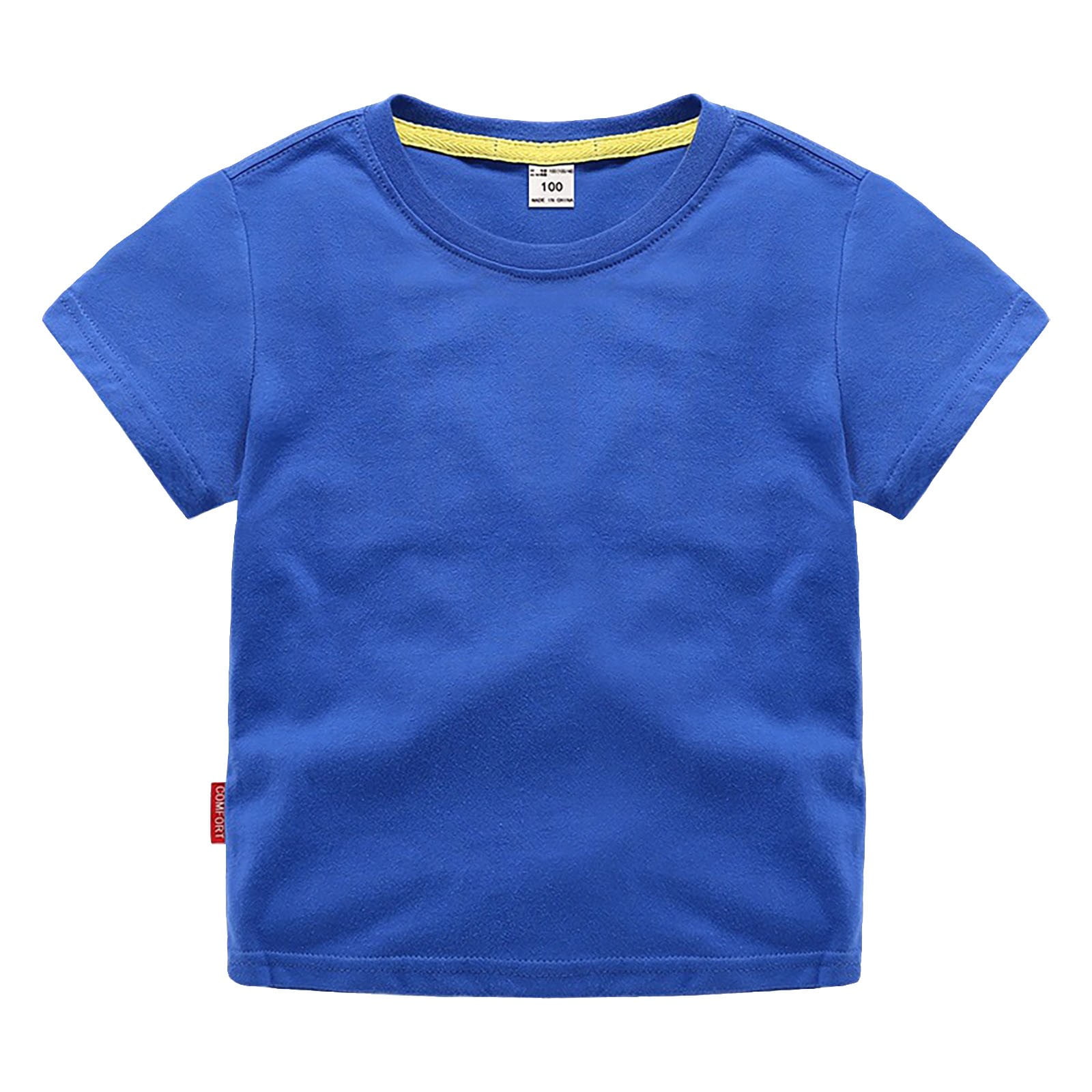 Cnuiaeg Boys and Girls' Classic Fit Crewneck T Shirt,Color Dark Blue ...