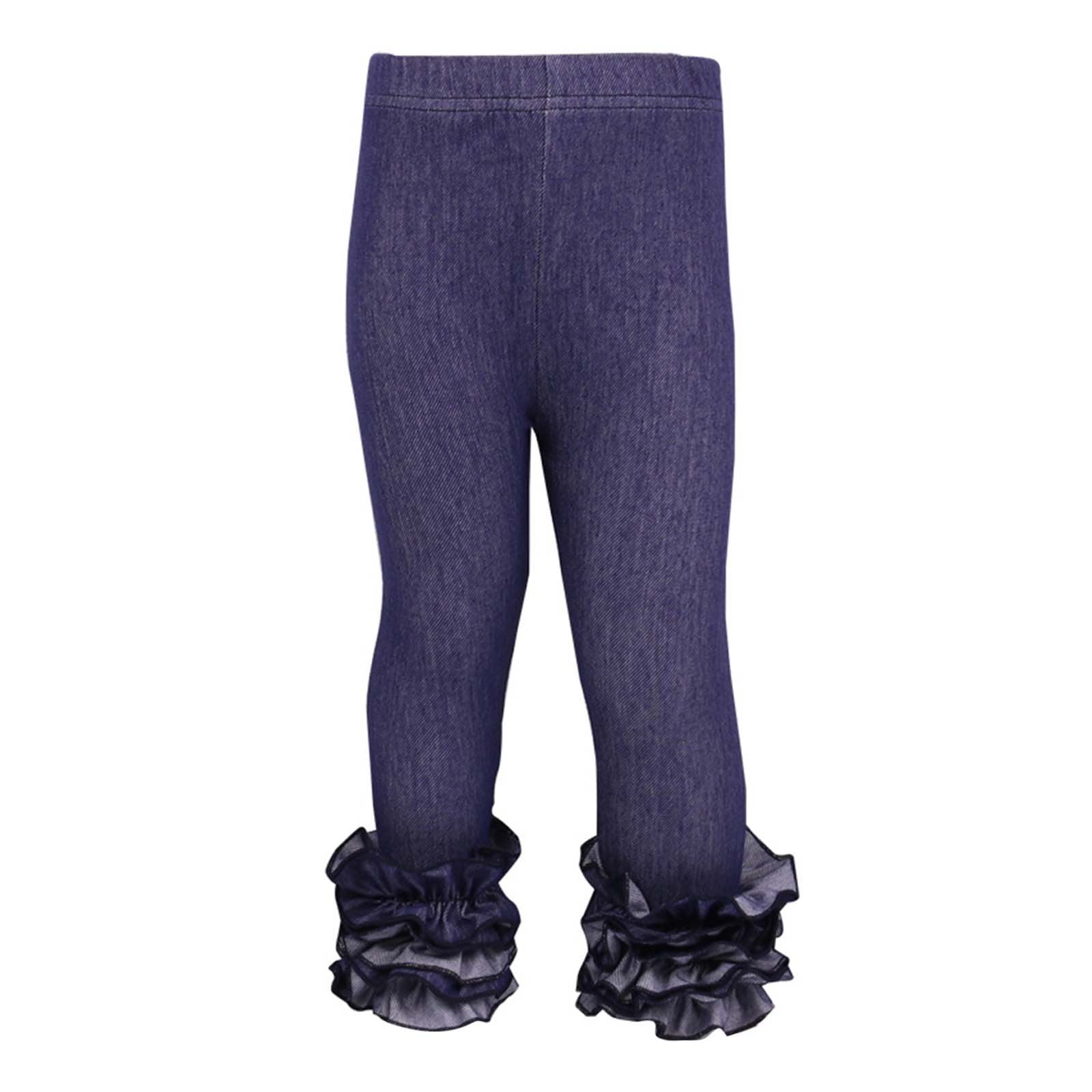 Cnuiaeg Solid - color Ruffled Girls' Leggings,Outer Wear Capris,Color ...