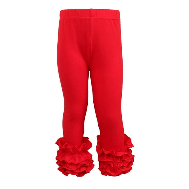 Cnuiaeg Solid - color Ruffled Girls' Leggings,Outer Wear Capris,Color ...
