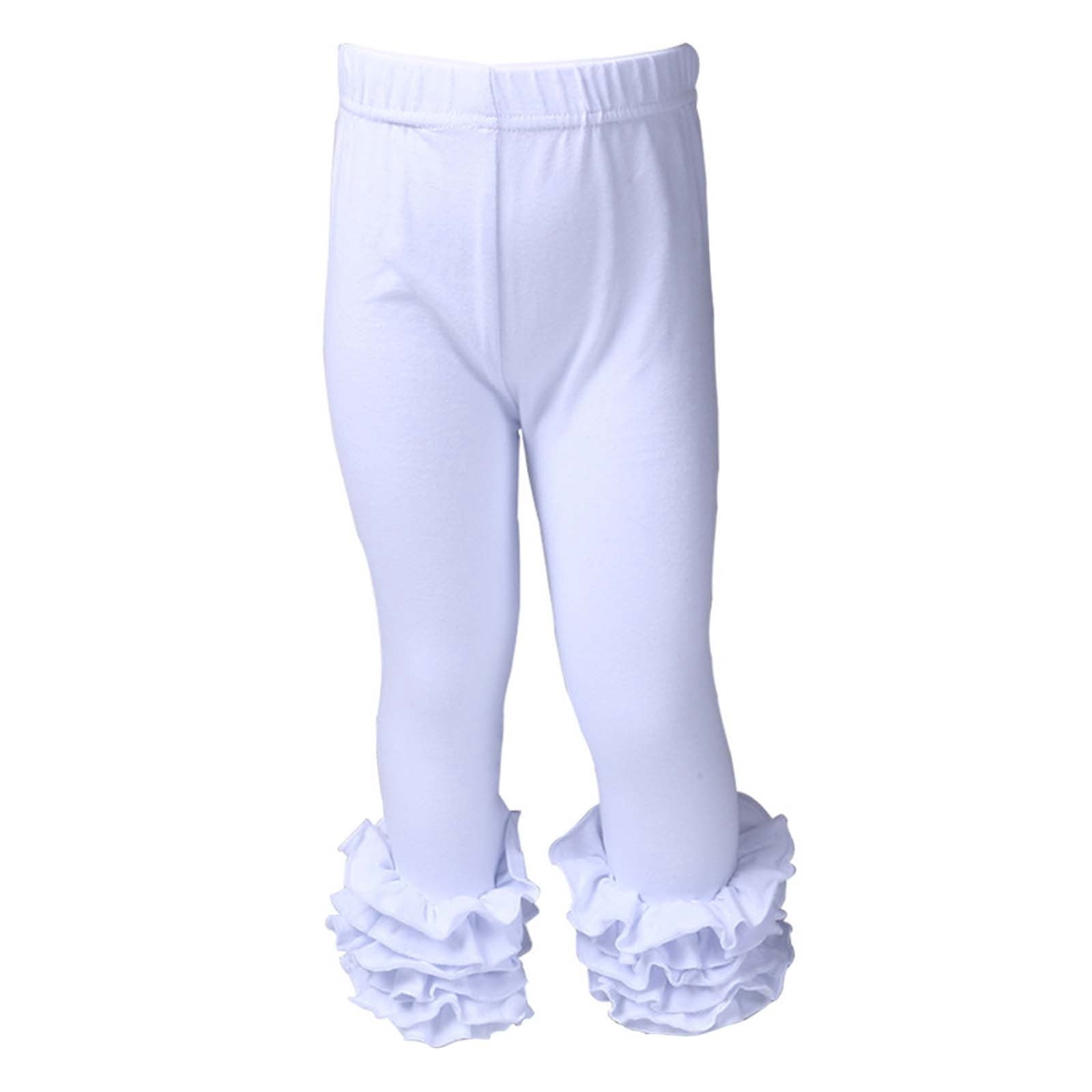 Cnuiaeg Solid - color Ruffled Girls' Leggings,Outer Wear Capris,Color ...