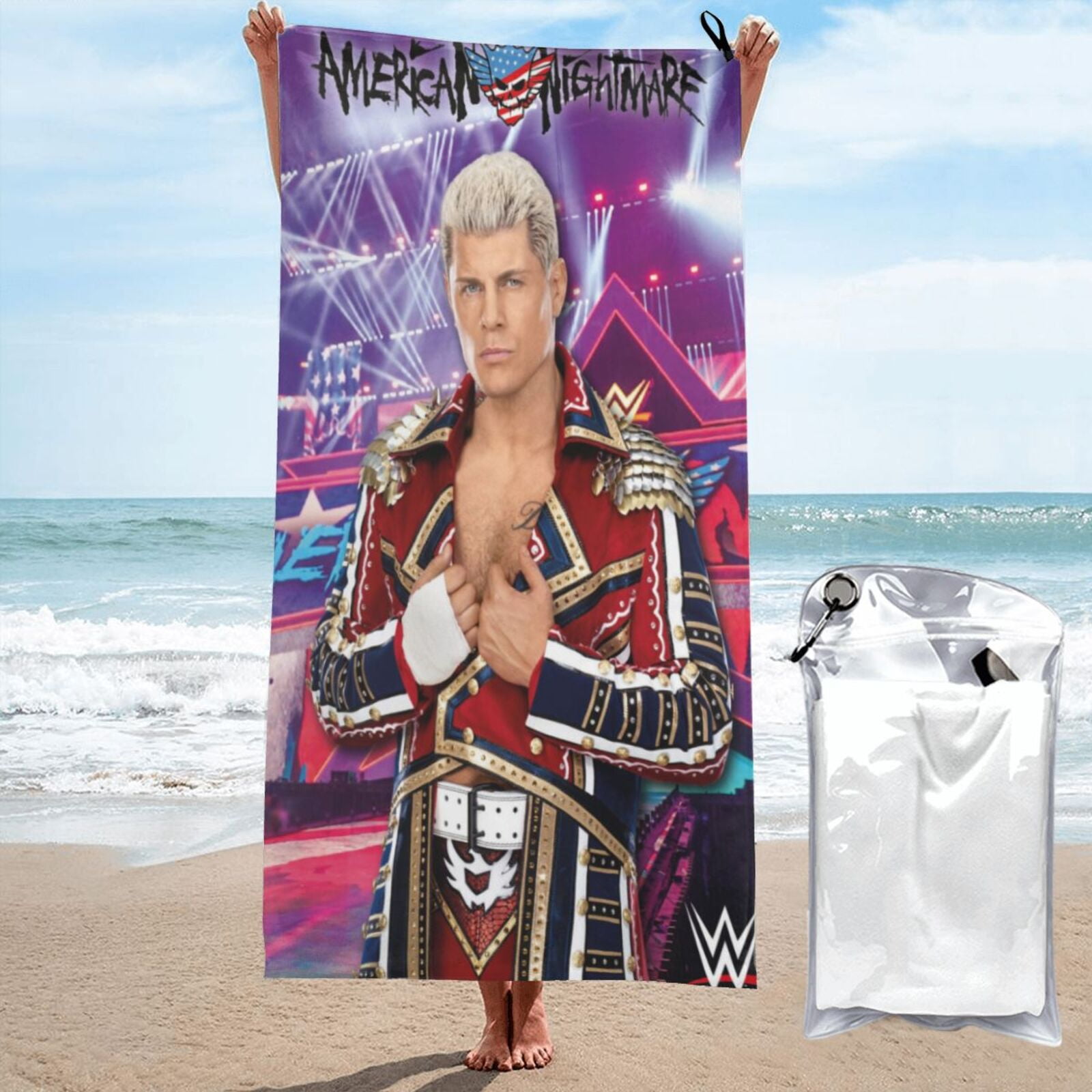 Co-Dy Wrestler Rh0d Beach Towel Quick-Drying Bath Towel Beach Blanket ...