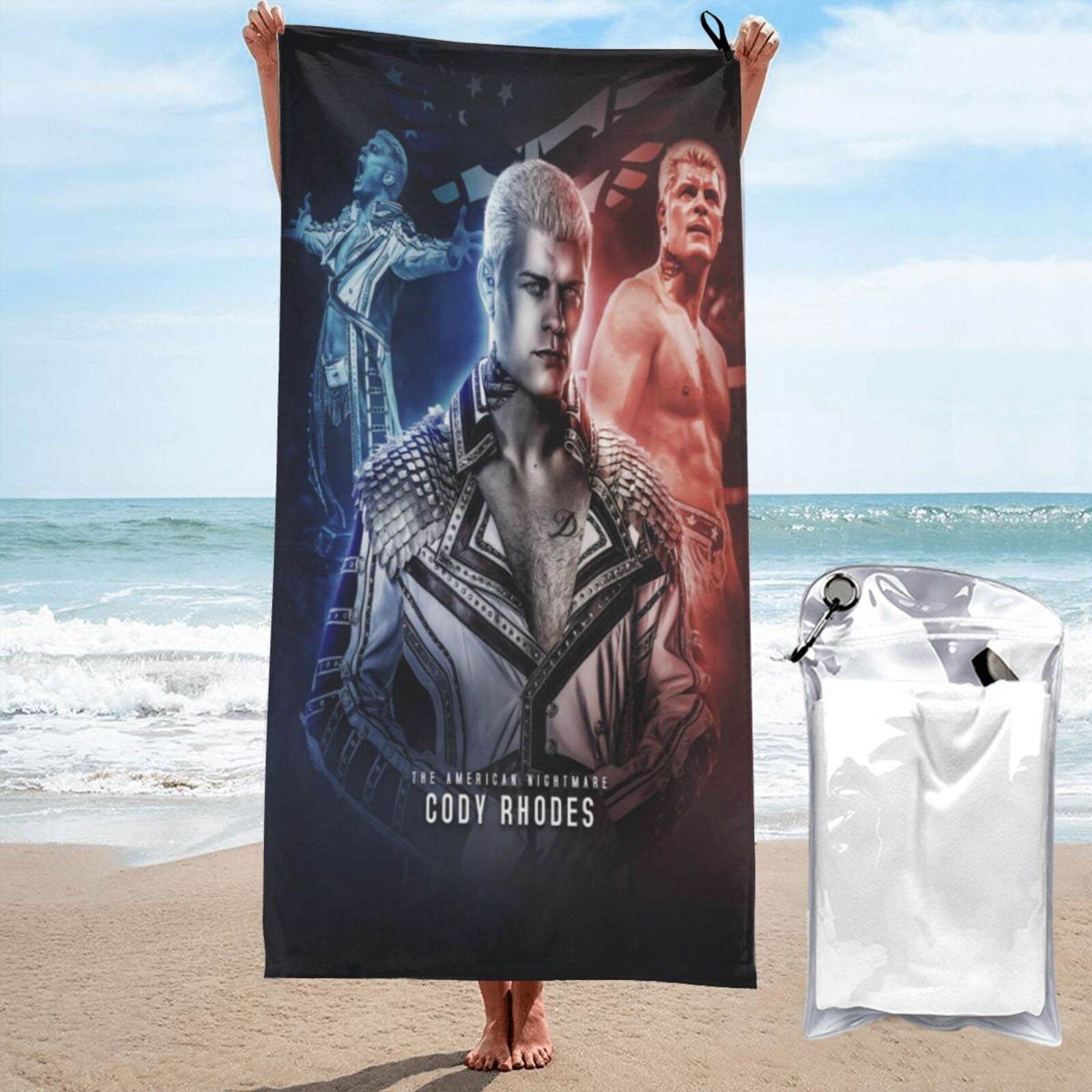 Co-Dy Wrestler Rh0d Beach Towel Quick-Drying Bath Towel Beach Blanket ...