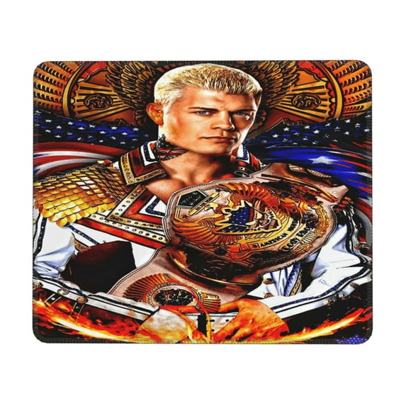 Co-Dy Wrestler Rh0d Mouse Pad Square Stitched Edges Non-Slip Rubber ...