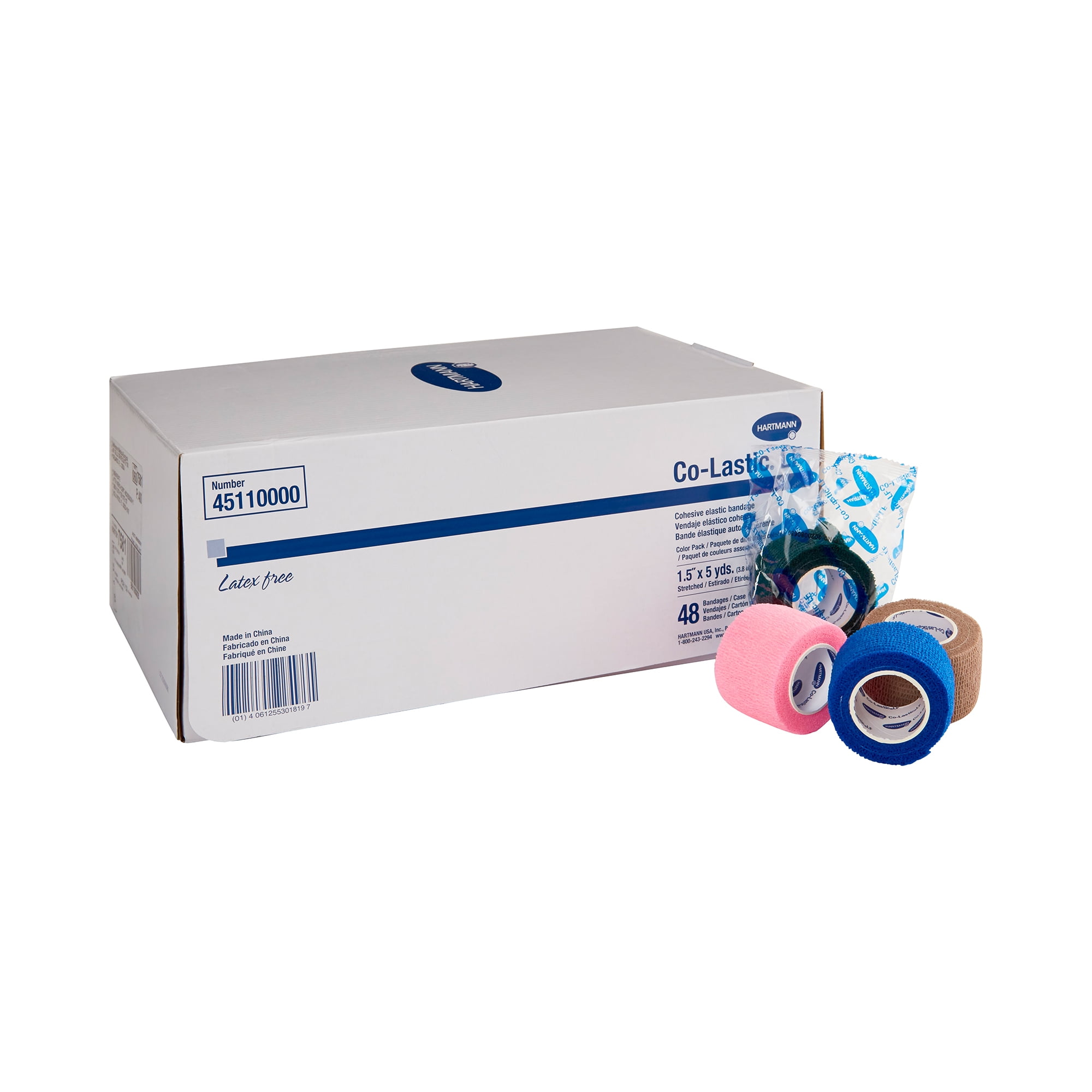 Co-Lastic LF Cohesive Bandage, Non-Sterile, Assorted Colors, 1 1/2 in x ...
