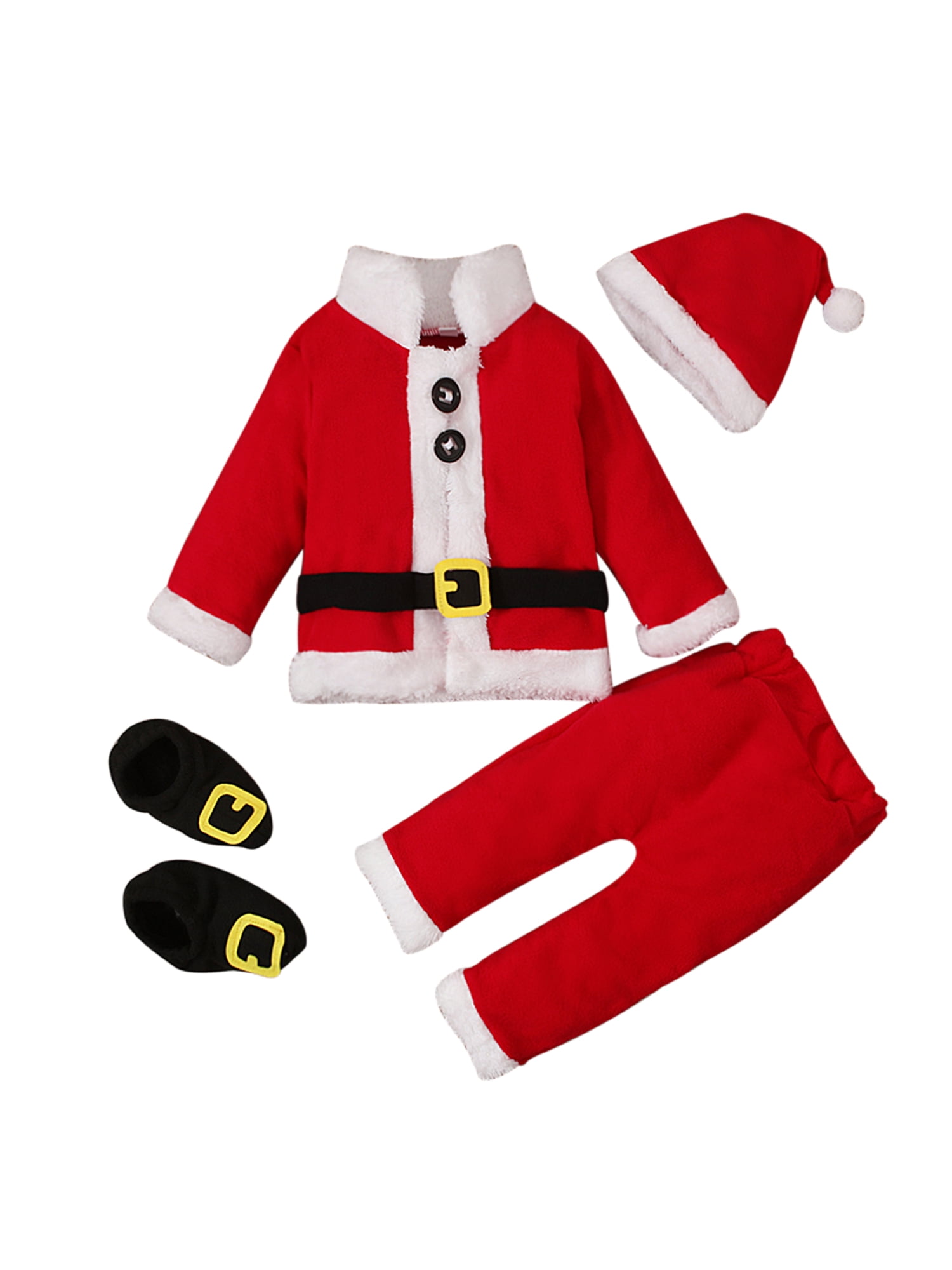 Co.MMehjri 4PCS Christmas Clothes Set Baby Boy Girl Long Sleeve Santa ...