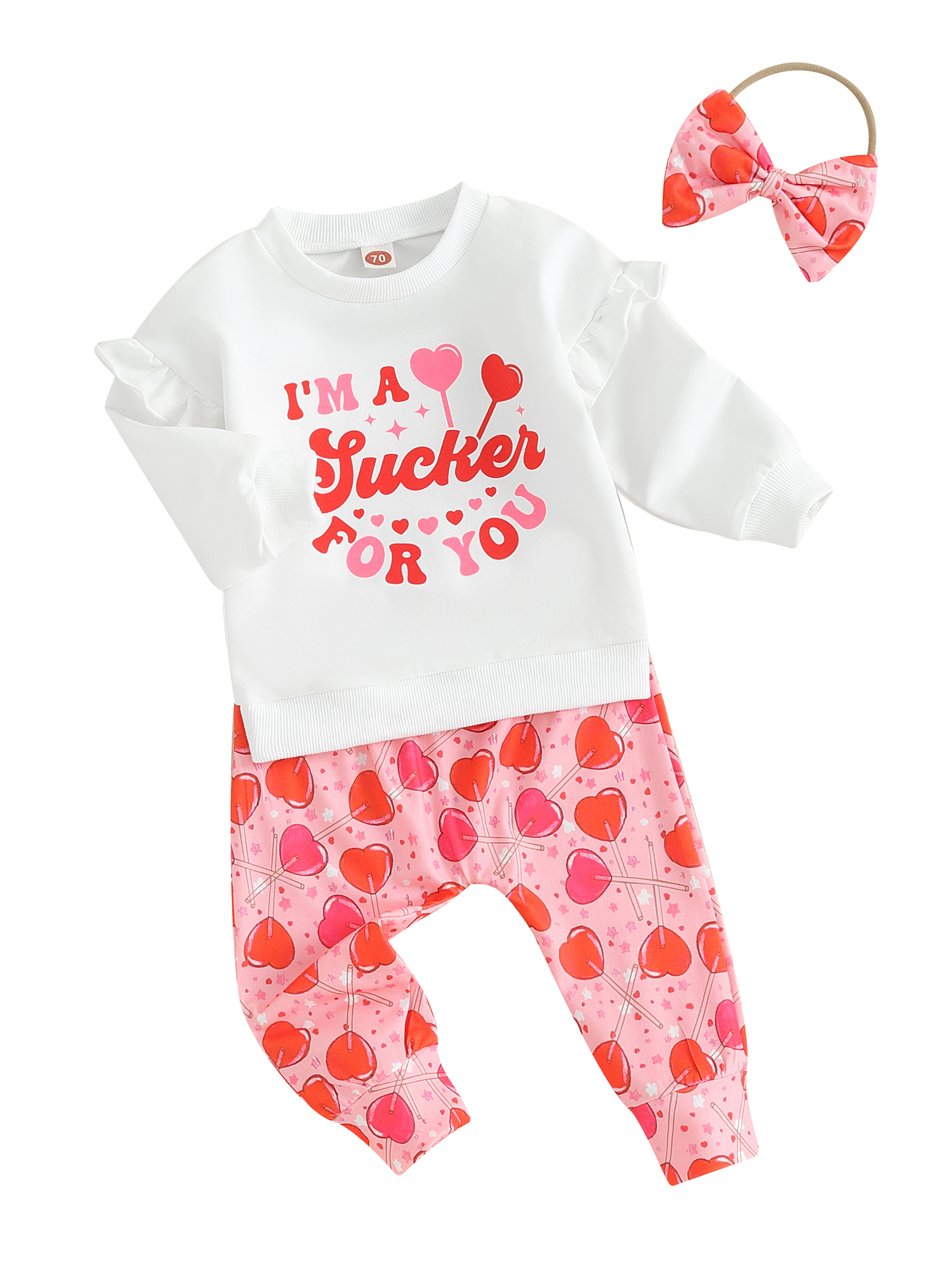 Co.MMehjri Toddler Baby Girls Valentines Day Clothes 6M 12M 18M 2T 3T Infant Outfit Long Sleeve ...