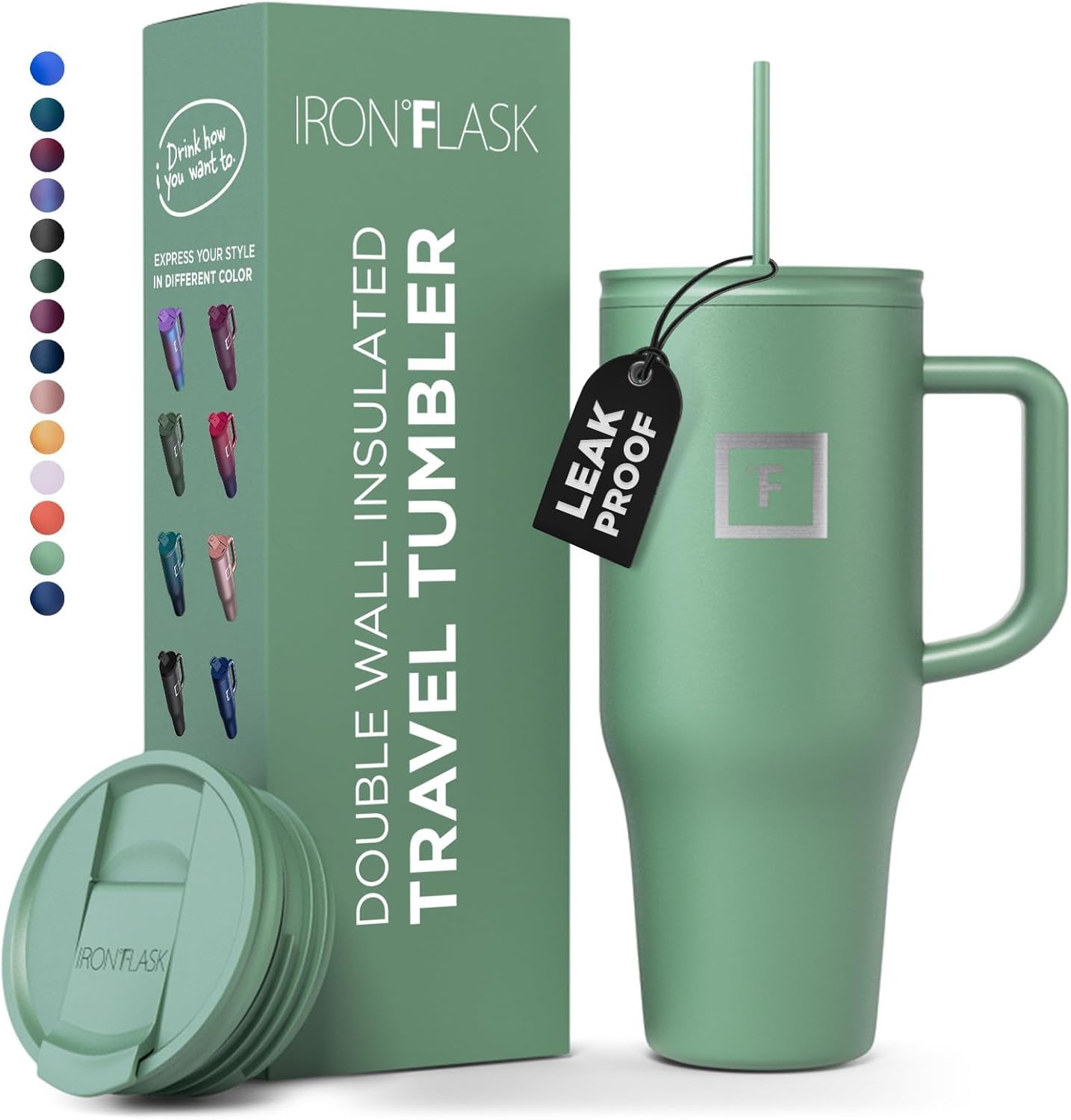 Co-Pilot Insulated Mug w/Straw & Flip Cap Lids - Cup Holder Bottle for ...