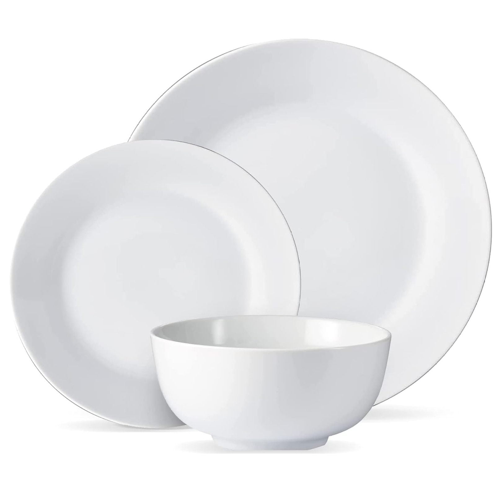 & Co. - Plain White Plates and Bowls Sets, Modern Dinnerware Set ...