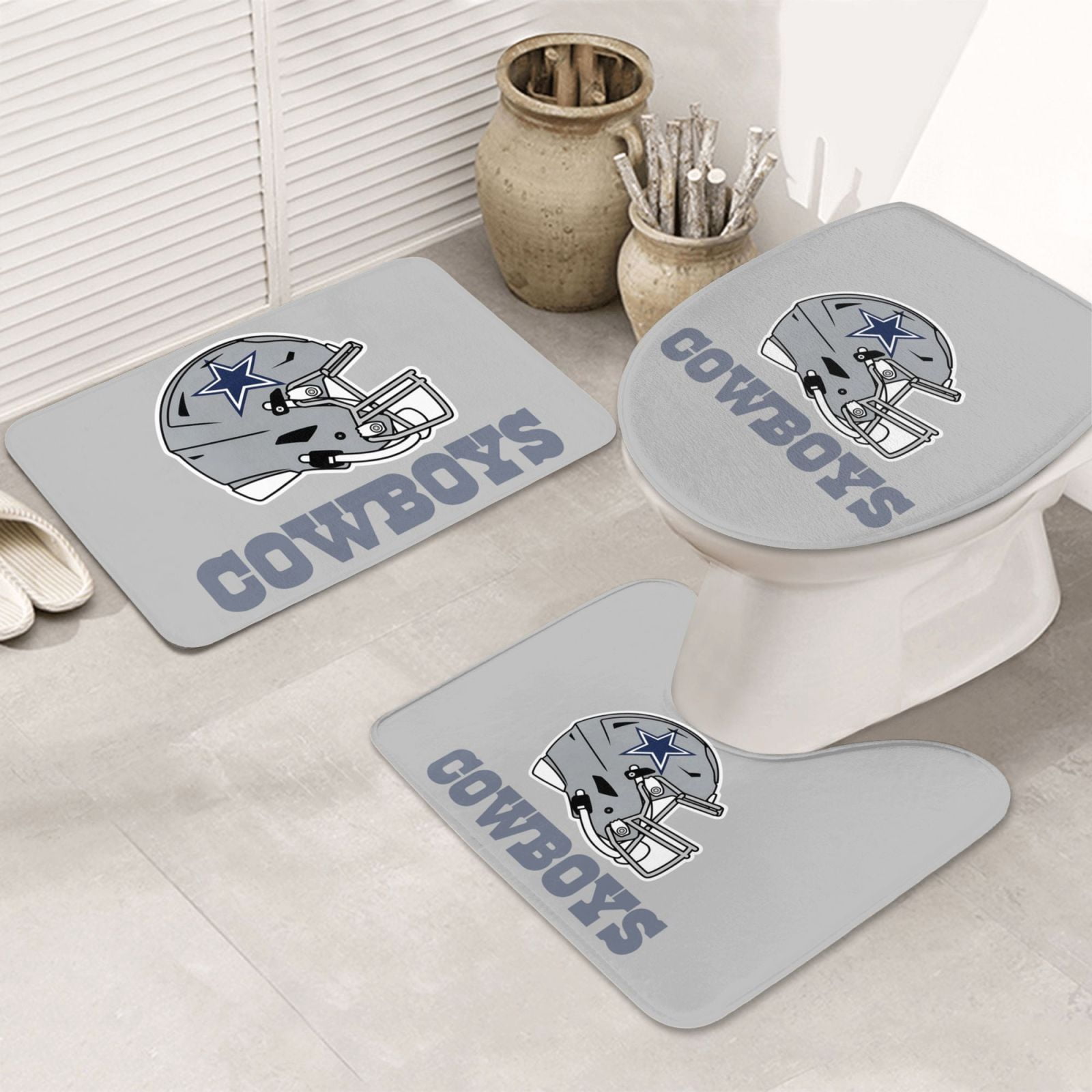 Co_wbo_ys Football Team Themed Bathroom Rug Set, Set of Three, Soft and ...