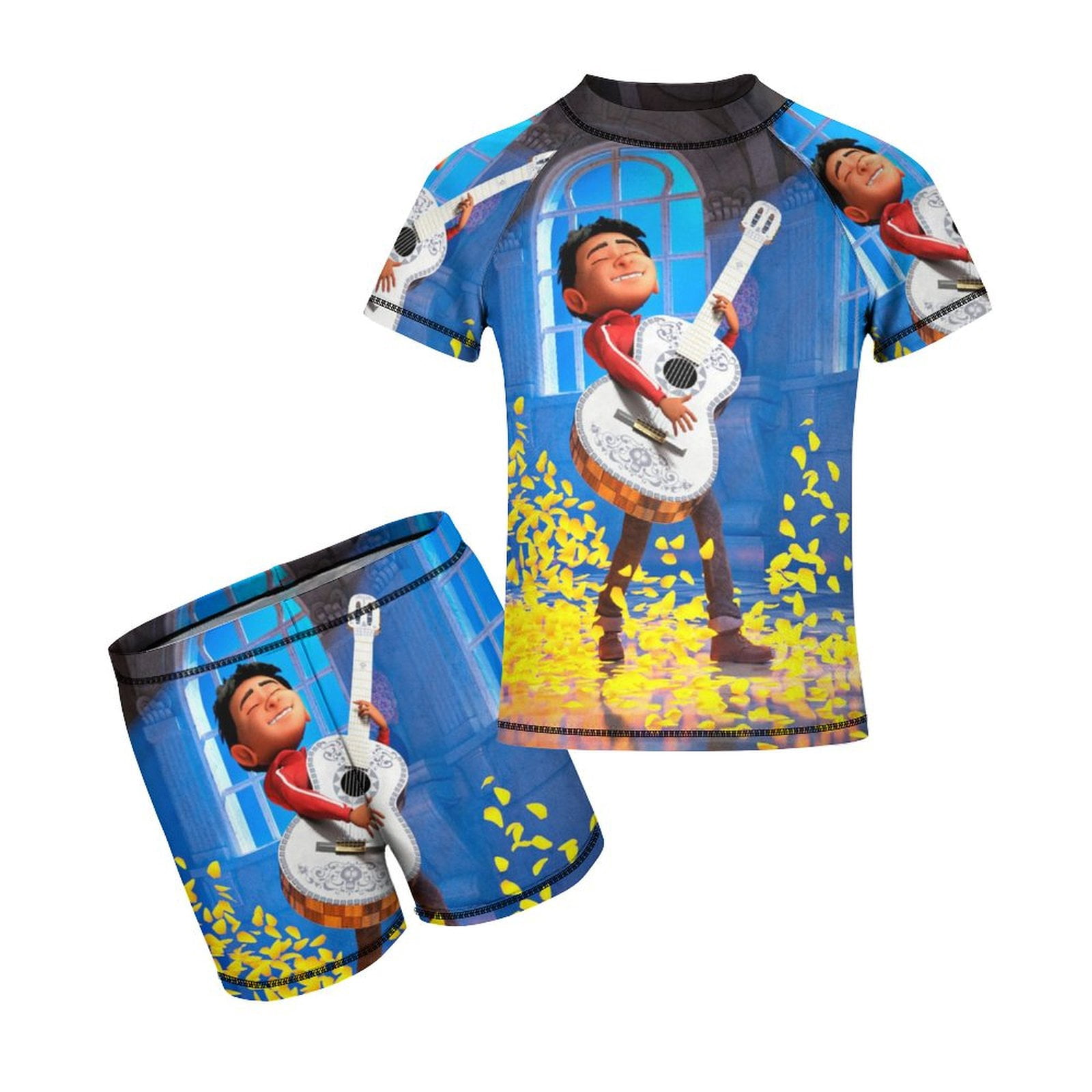 CoCo Boys 2-Piece Swimsuit Set, Short Sleeve Rash Guard & Swim Trunks ...