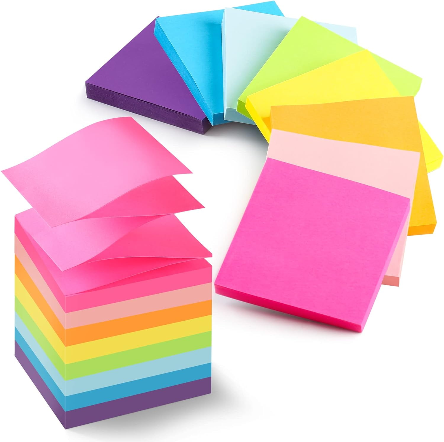 CoCoMangos (8 Pads) Pop-up Sticky Notes 3x3 Inches, 8 Bright Colors ...
