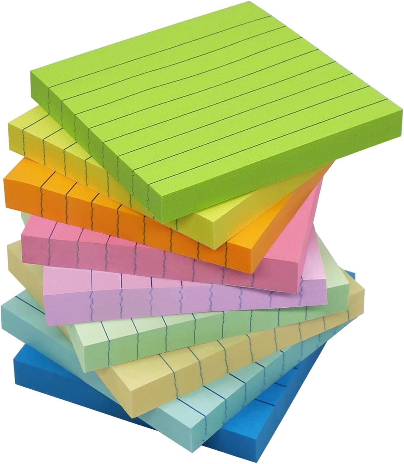 CoCoMangos (9 Pack) Lined Sticky Notes 3x3 Post Sticky Notes with Lines ...