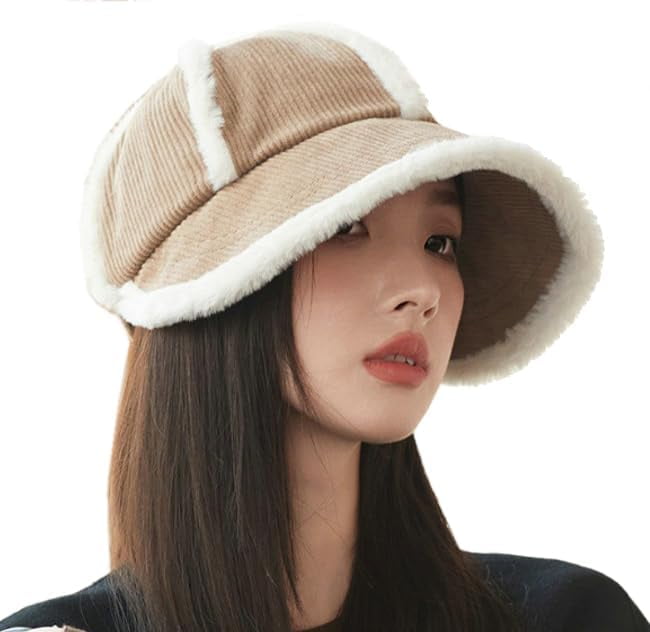 CoCoMangos Corduroy Baseball Cap for Women Fuzzy Beanies Cap for Women ...