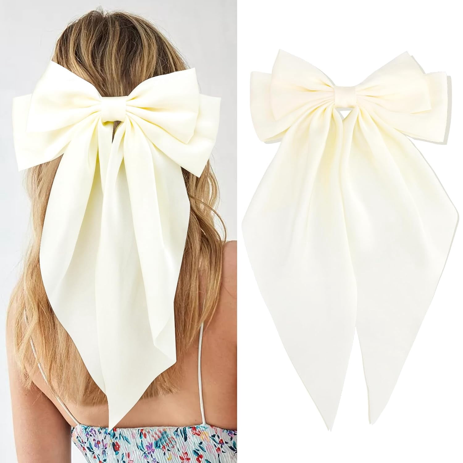 CoCoMangos Hair Bows for Women Girls Red Silky Satin Large Coquette ...