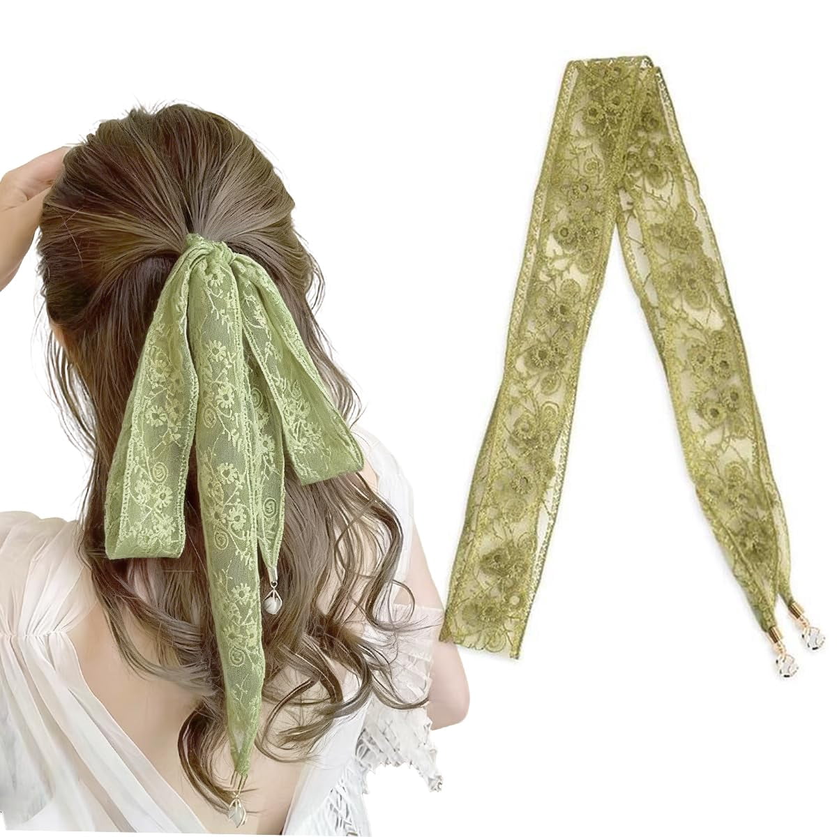 CoCoMangos Lace Hair Ribbons Floral Lace Design Boho Headbands ...