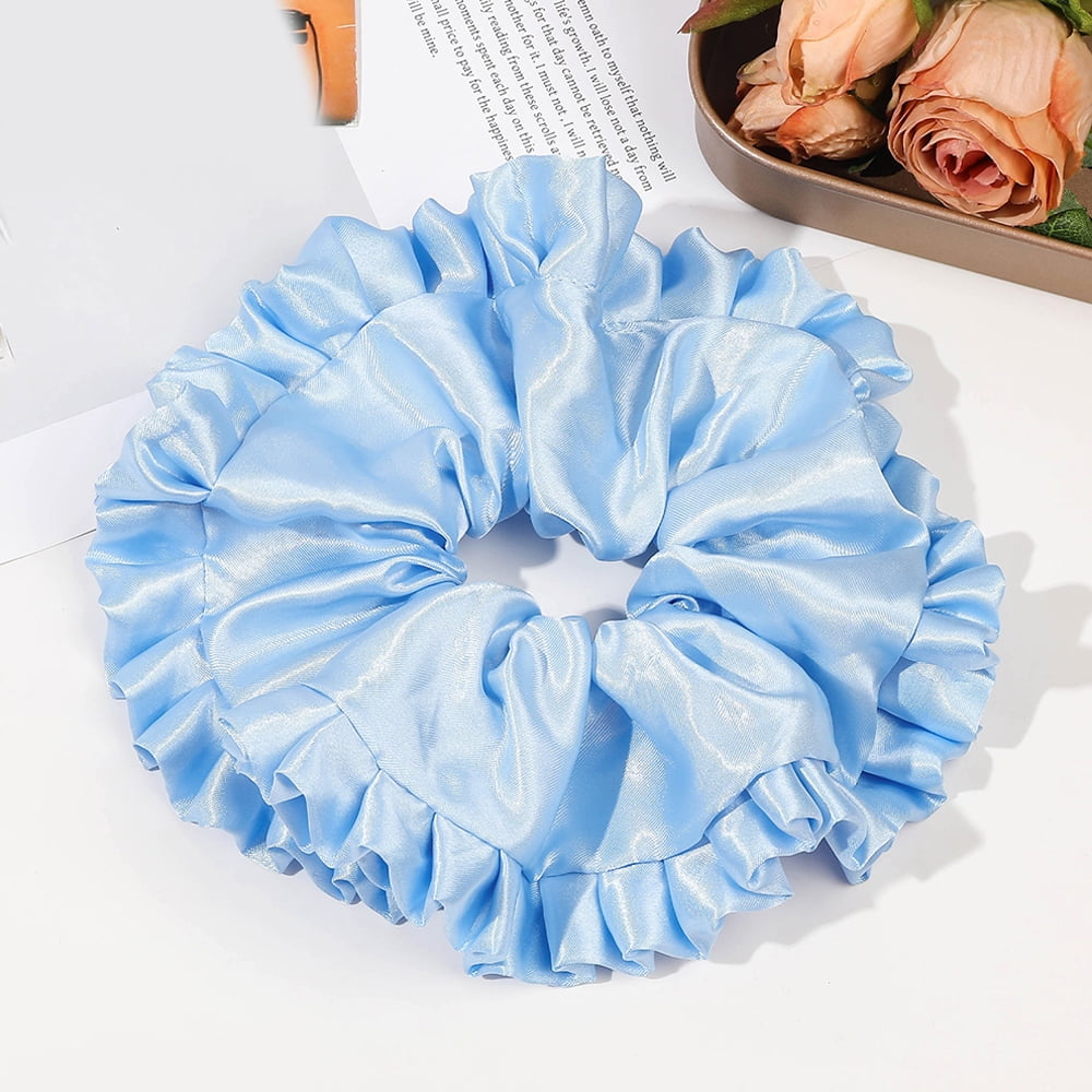 CoCoMangos Large Size Ballet Style French Pleated Hair Rope Women Satin ...