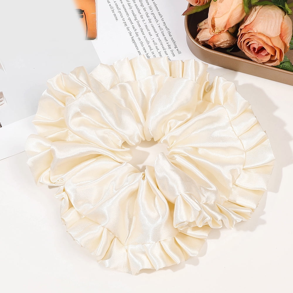 CoCoMangos Large Size Ballet Style French Pleated Hair Rope Women Satin ...