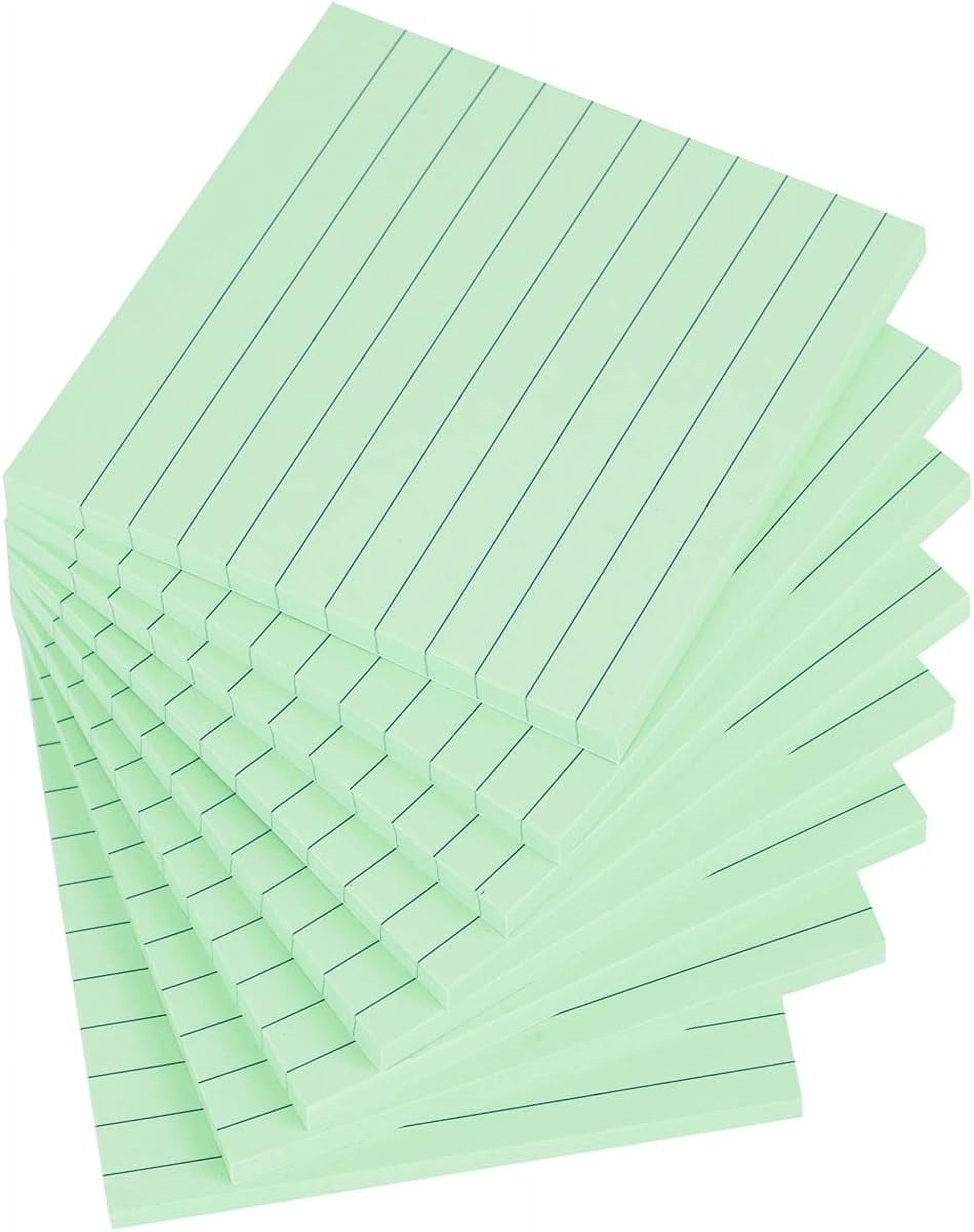 CoCoMangos Lined Sticky Notes 4x4 Inches, Bright Yellow Ruled Self ...