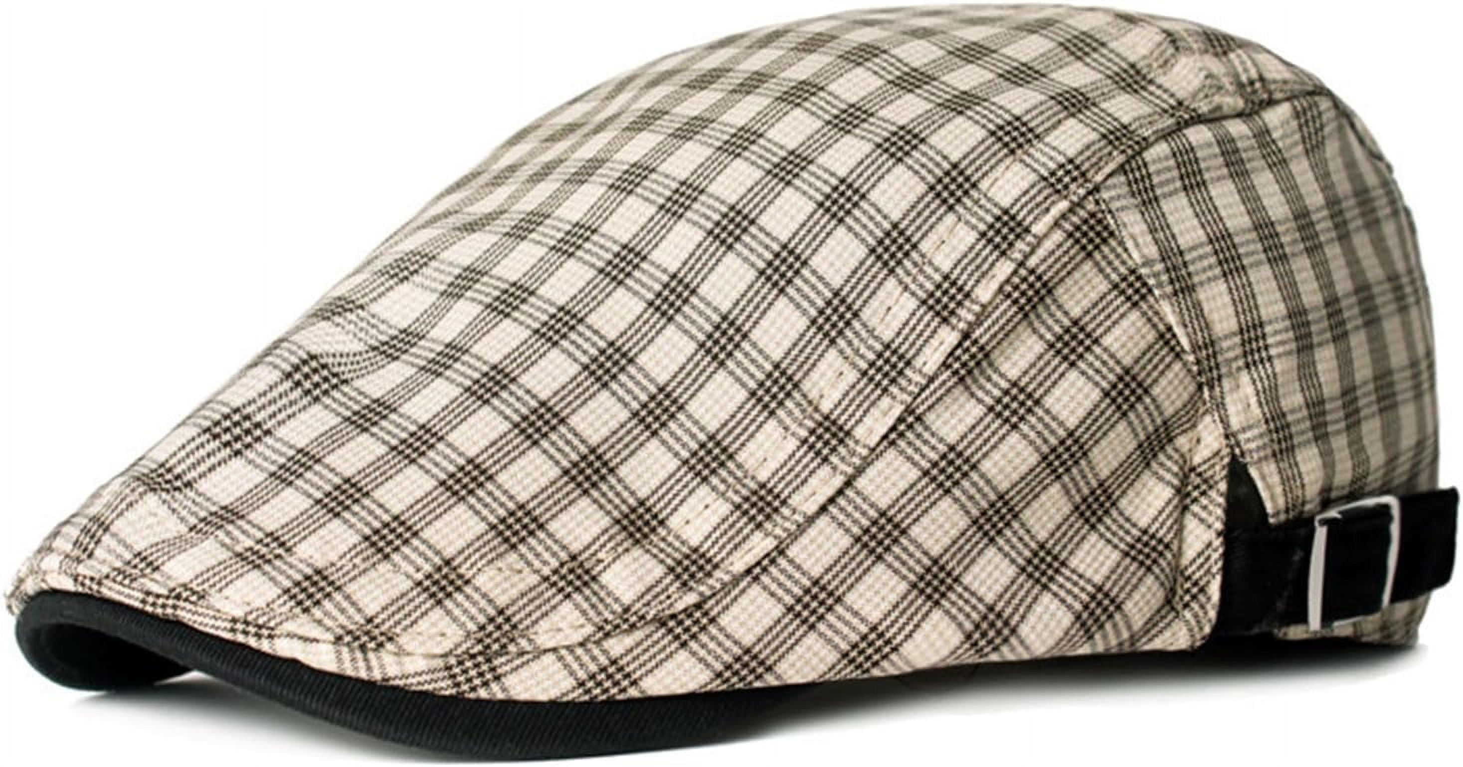 CoCoMangos Men's Flat Plaid Adjustable Ivy Newsboy Cabbie Gatsby Golf ...
