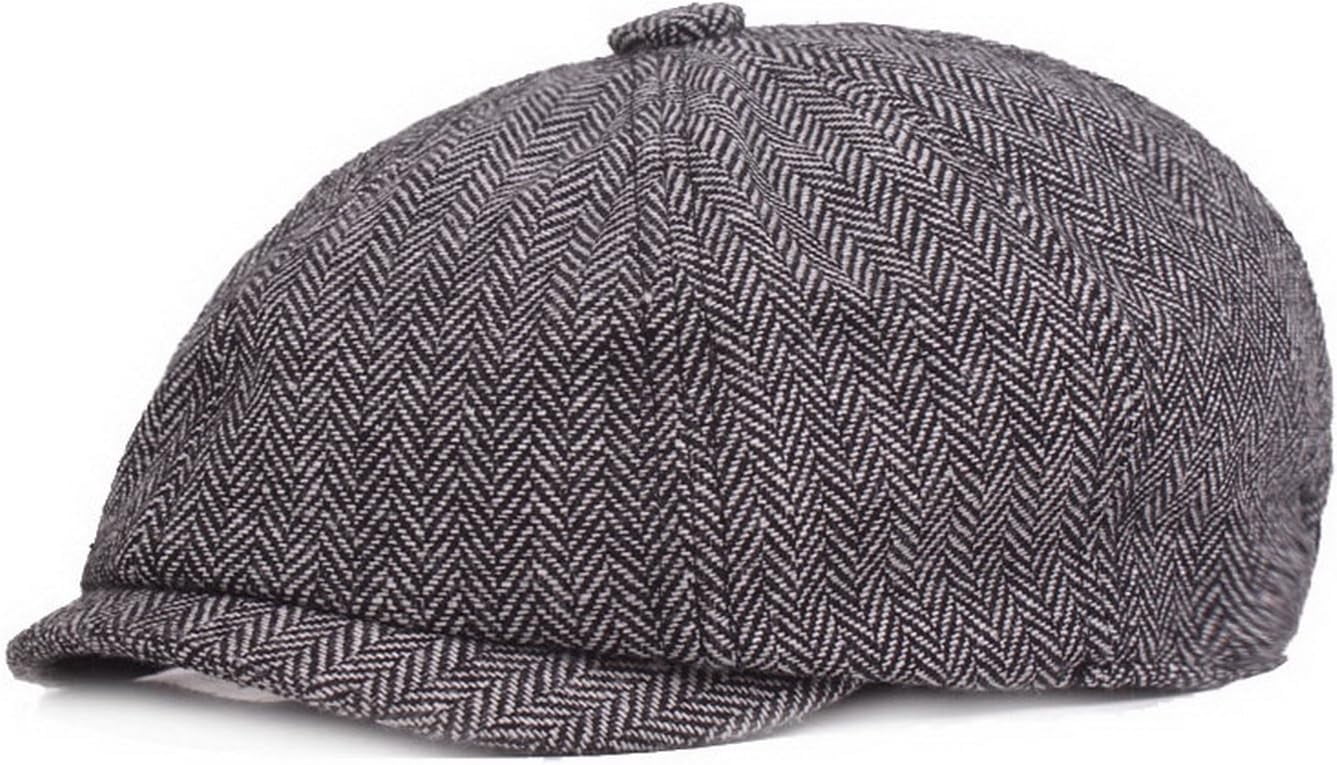 CoCoMangos Men's Peaked Beret Cap Newsboy Cabbie Golf Cap Ivy Baker Boy ...