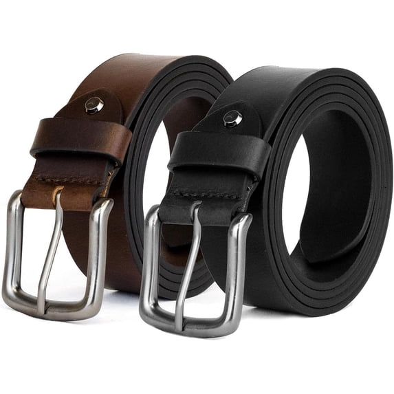CoCoMangos Mens Genuine Leather Casual Belt for Jeans and Dress, Big ...
