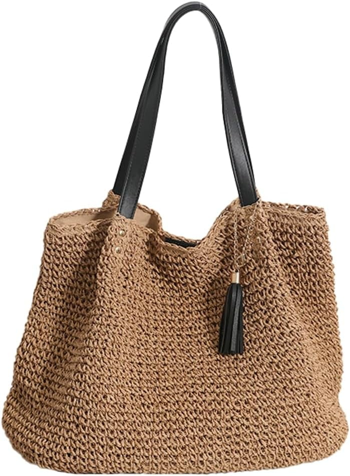 CoCoMangos Retro Straw Shoulder Bags for Women Woven Summer Beach Tote ...