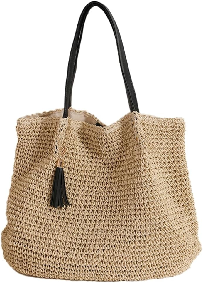 CoCoMangos Retro Straw Shoulder Bags for Women Woven Summer Beach Tote ...