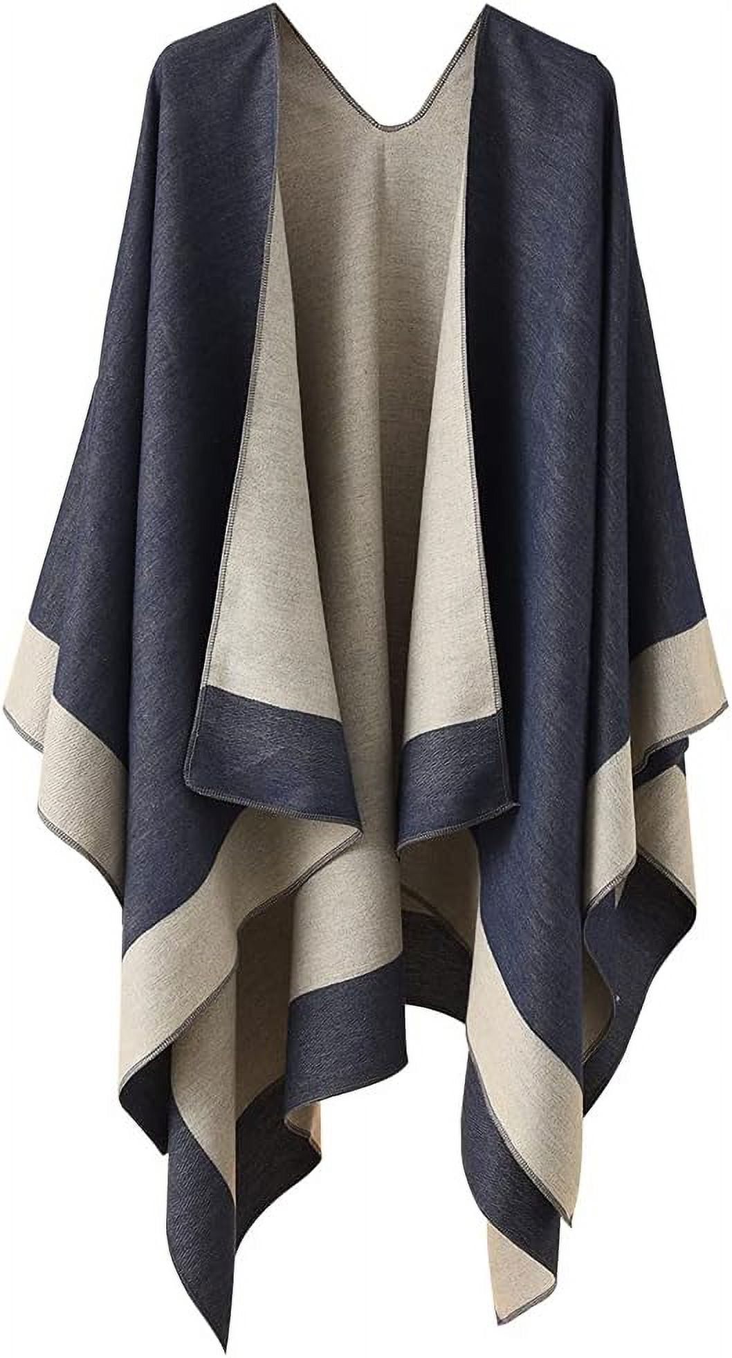 CoCoMangos Reversible Shawl Wrap for Women Ladies, Open Front Poncho ...