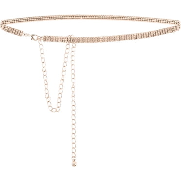AWAYTR Waist Chains Belts for Women - Rhinestone Gold Silver Chain ...