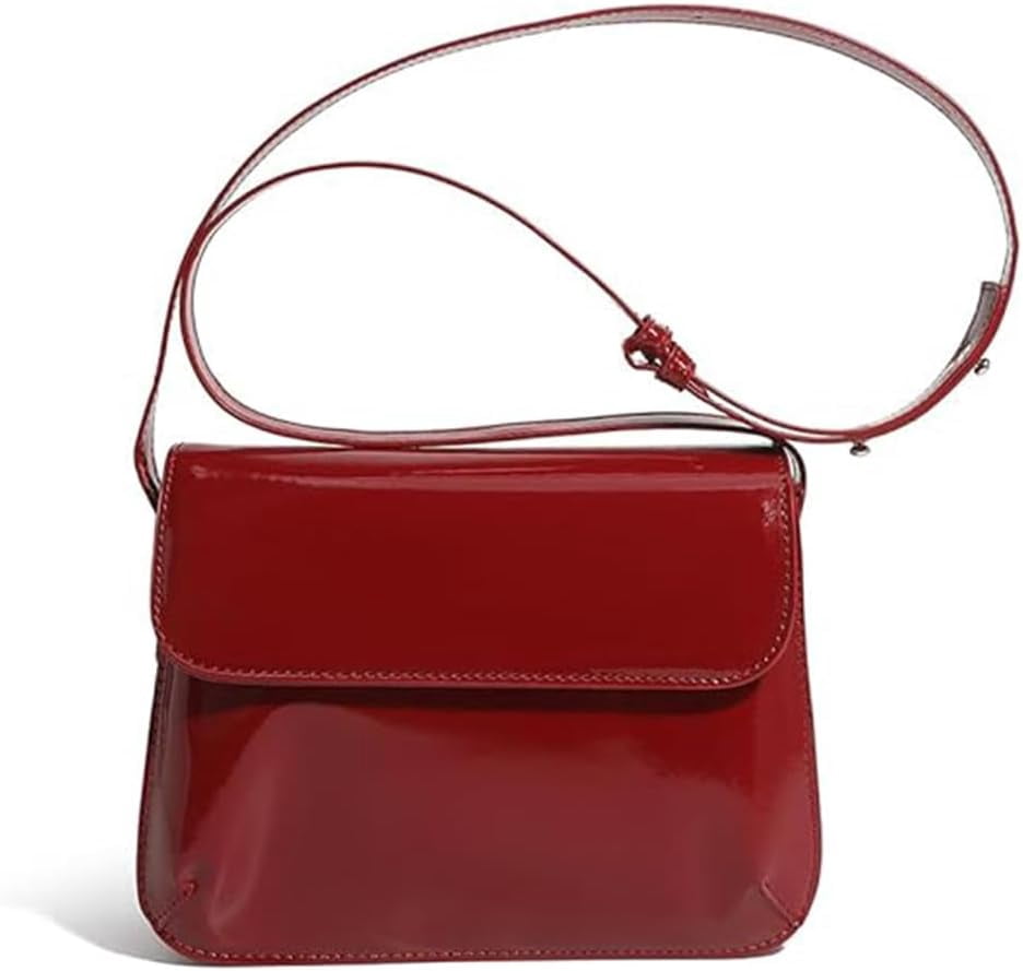 CoCoMangos Small Shoulder Bag Red Purse for Women Patent Leather ...