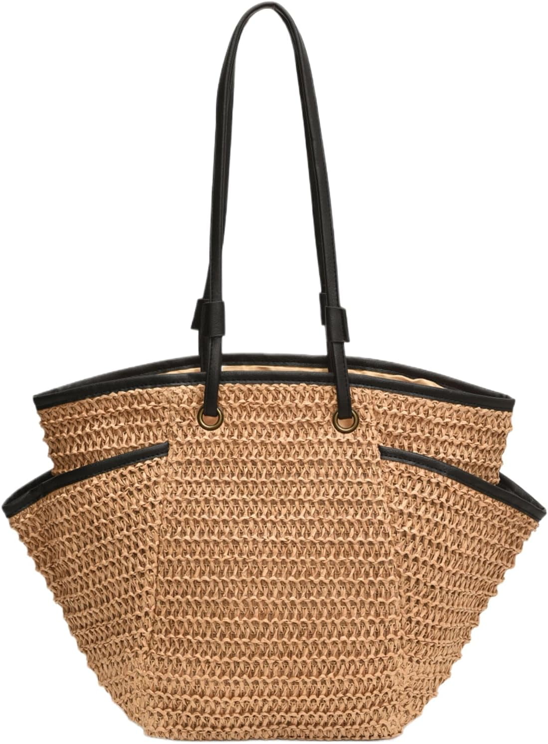 CoCoMangos Straw Beach Bag Large Packable Summer Raffia Tote Bag ...