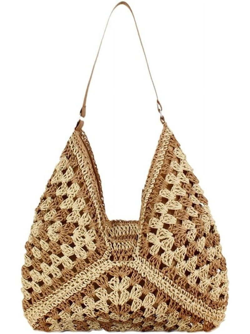 Shoulder Hobo Straw Bag CoCoMangos Straw Beach Bag Straw Hobo Bags For ...