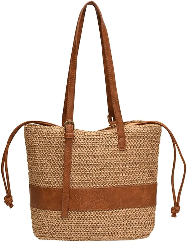 CoCoMangos Straw Beach Bags for Women Summer Woven Tote Bag Aesthetic ...