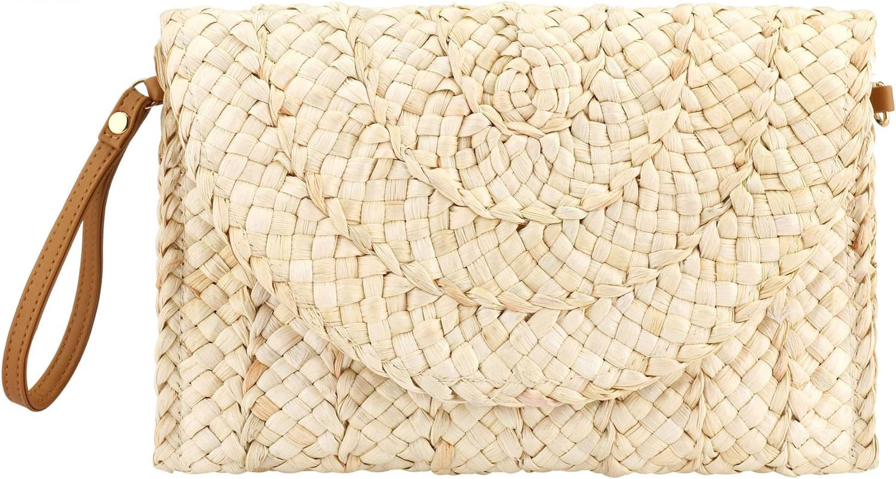 CoCoMangos Summer Straw Clutch Envelope Woven Shoulder Bag Crossbody ...