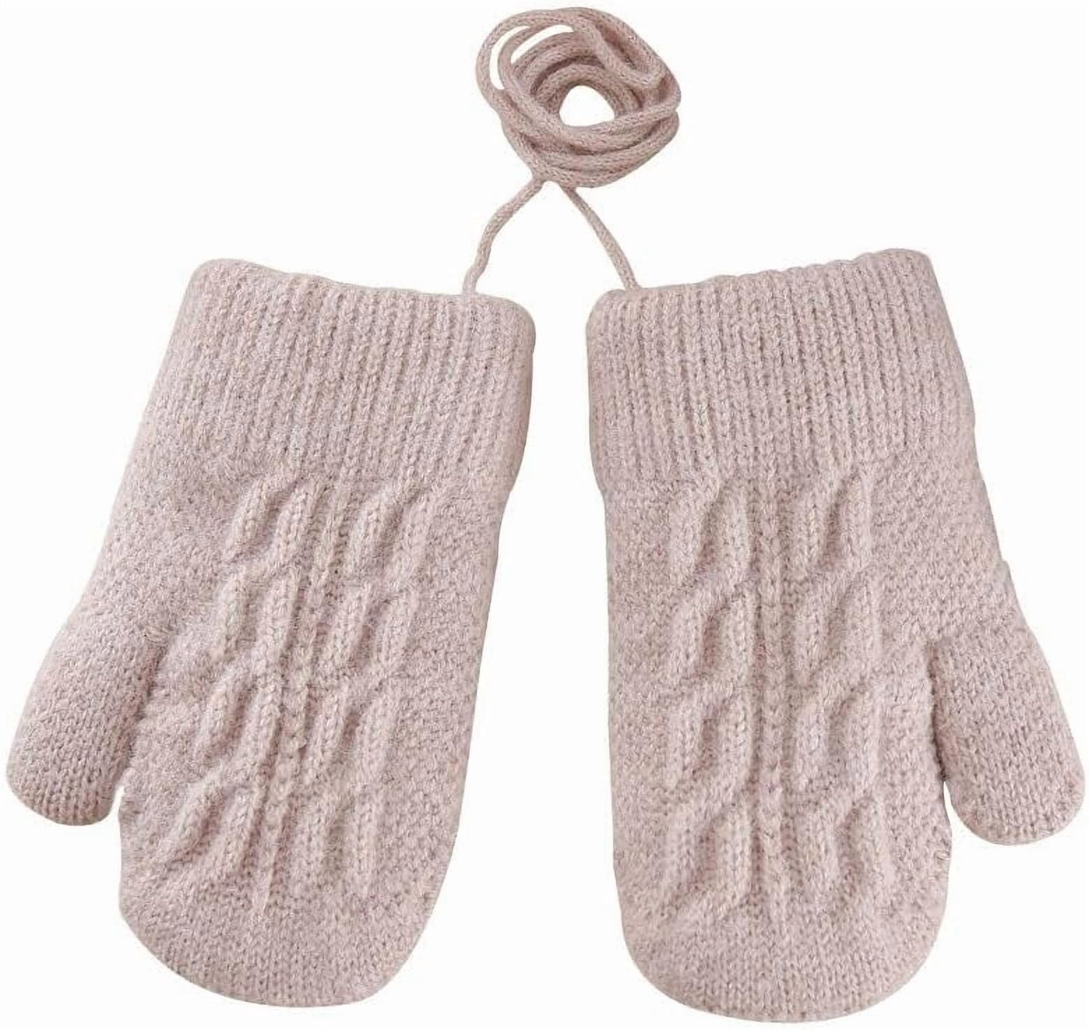CoCoMangos Toddler Stretch Knitted Winter Gloves Cold Weather Fleece ...