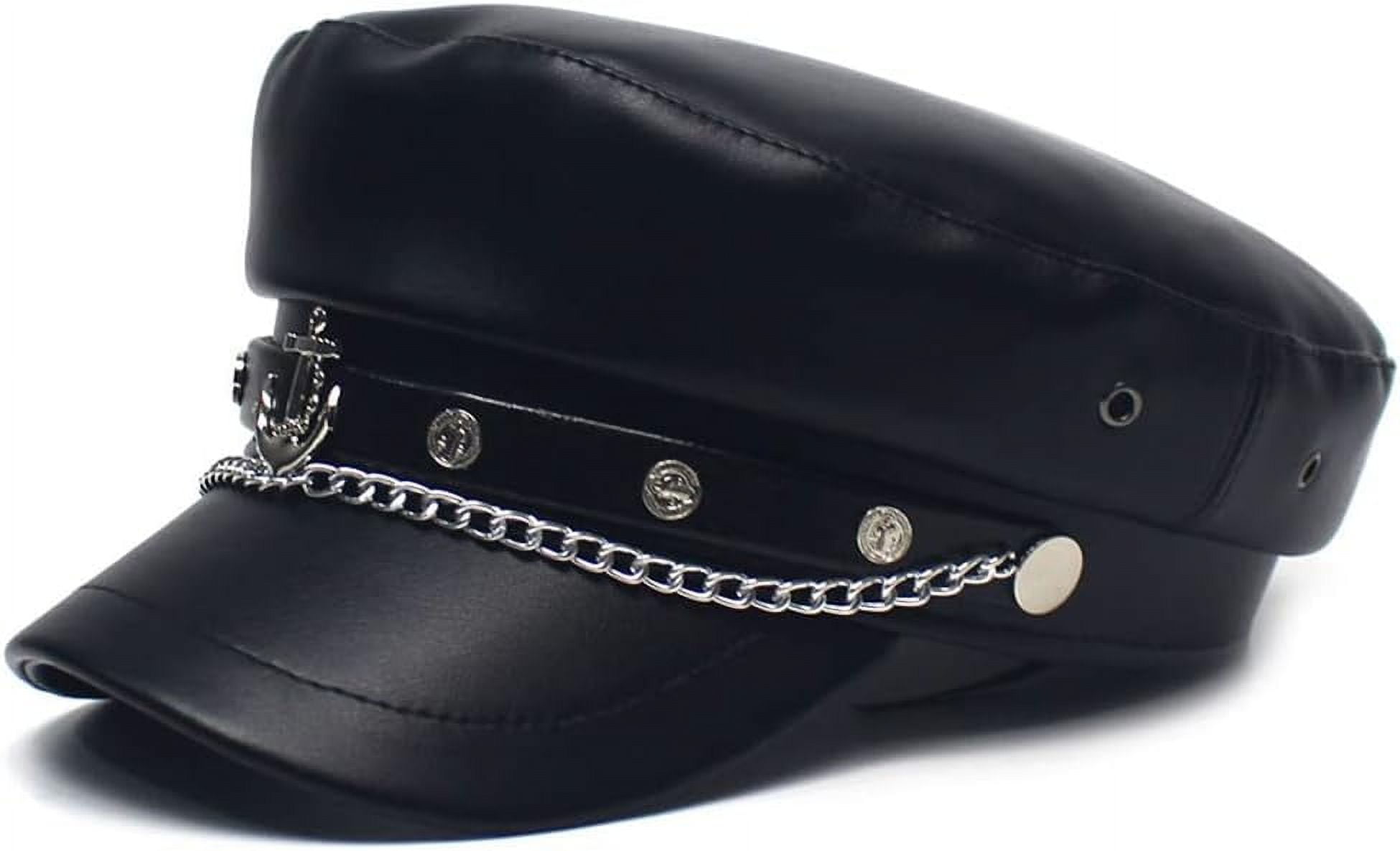 CoCoMangos Vintage Women's PU Leather Fiddler Cap Newsboy Hat with ...