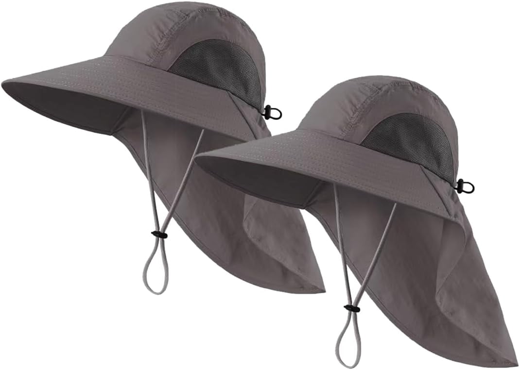 CoCoMangos Wide Brim Sun Hat with Neck Flap for Men Women Summer ...