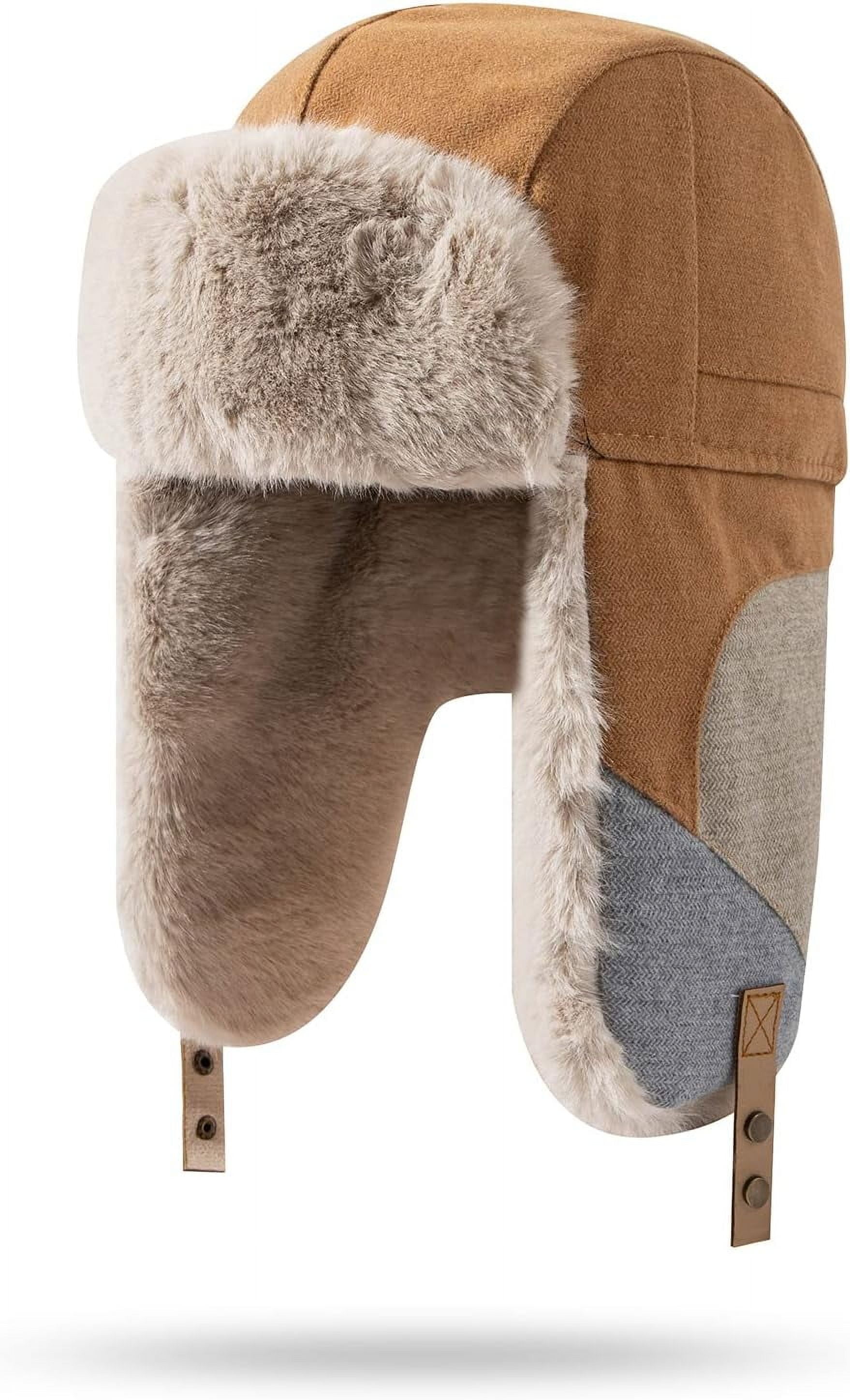 CoCoMangos Winter Trapper Hats Faux Fur Trooper Hat Trapper Hat for Men ...