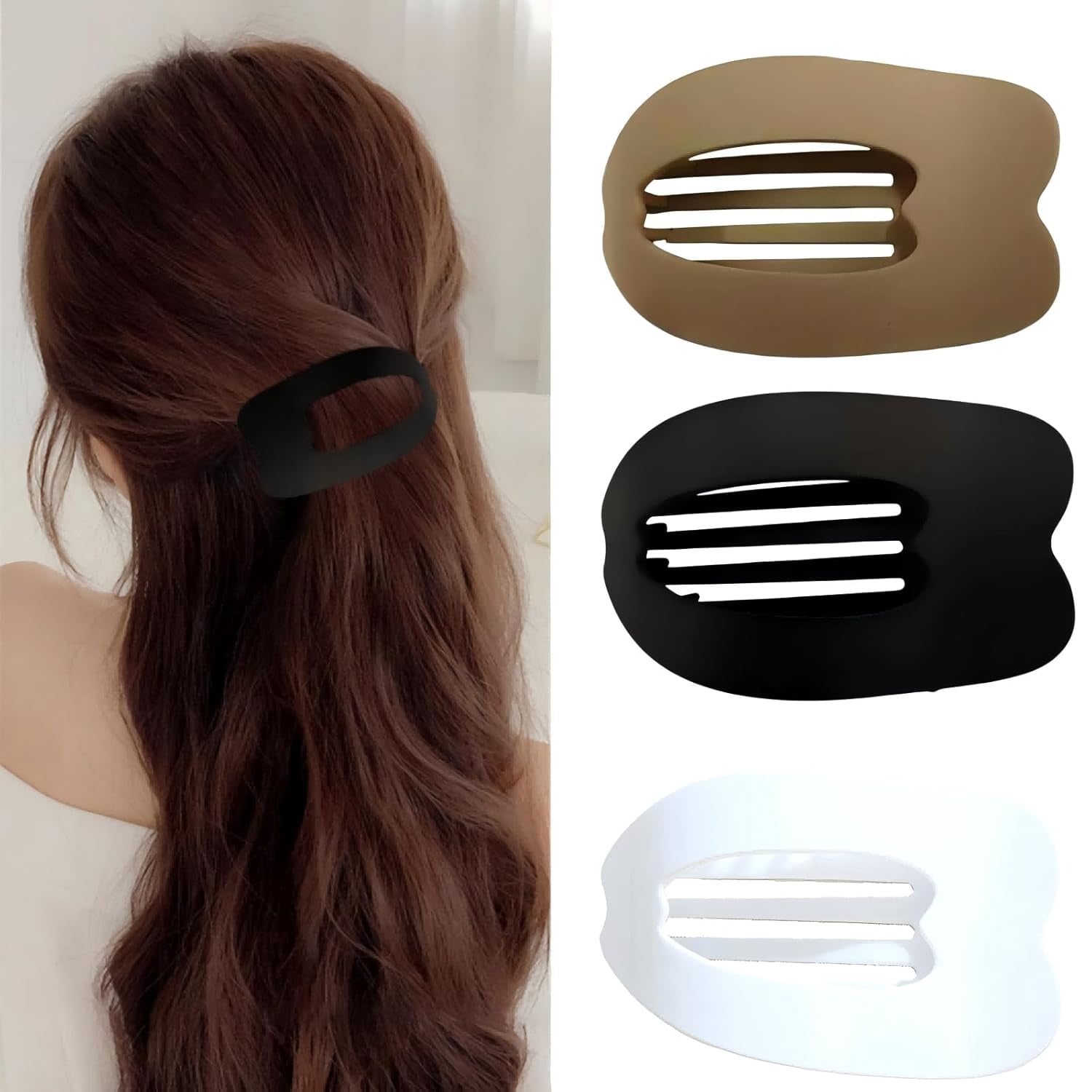 CoCoMangos Women Flat Hair Clips,4-Pack French Large Matte Non-Slip ...