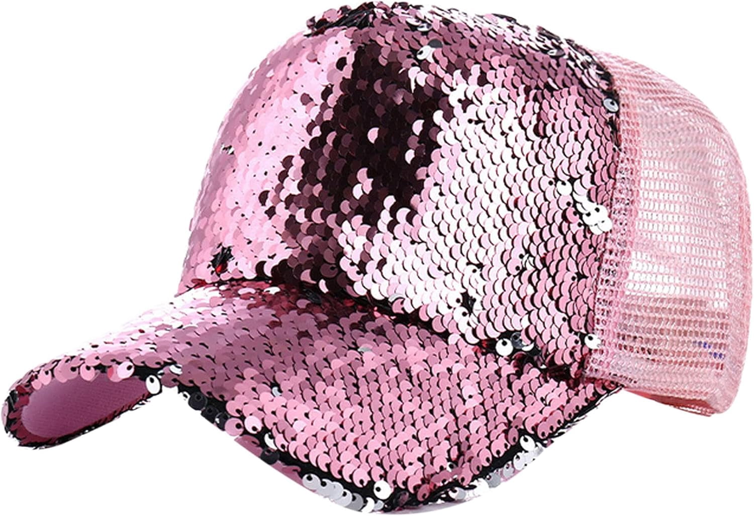 CoCoMangos Women Glitter Sequins Baseball Cap Breathable Mesh ...