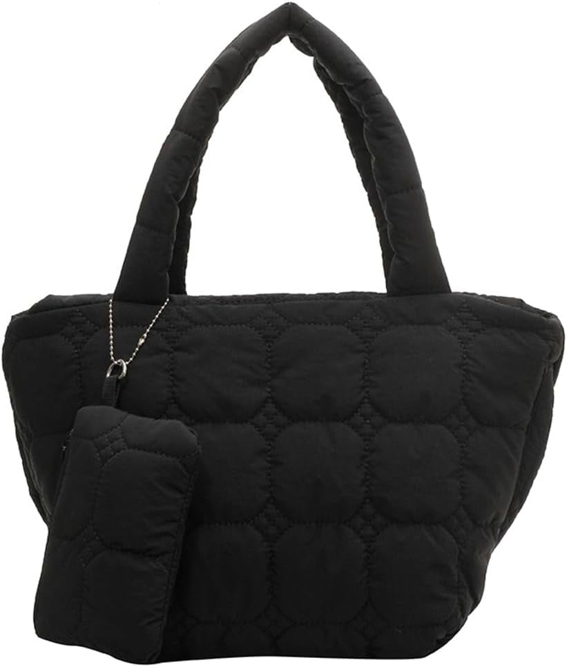 CoCoMangos Women Large Quilted Puffer Tote Bag Soft Padded Handbag ...