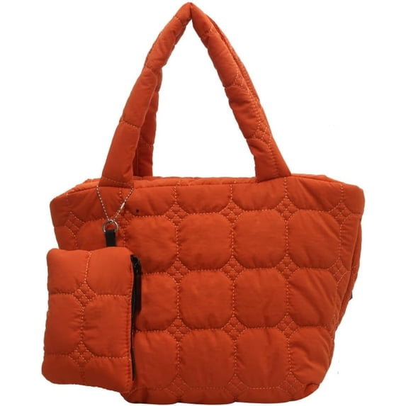 CoCoMangos Women Large Quilted Puffer Tote Bag Soft Padded Handbag ...