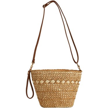 Gocvo Large Straw Beach Bag for Women, Summer Woven Tote, Shoulder ...