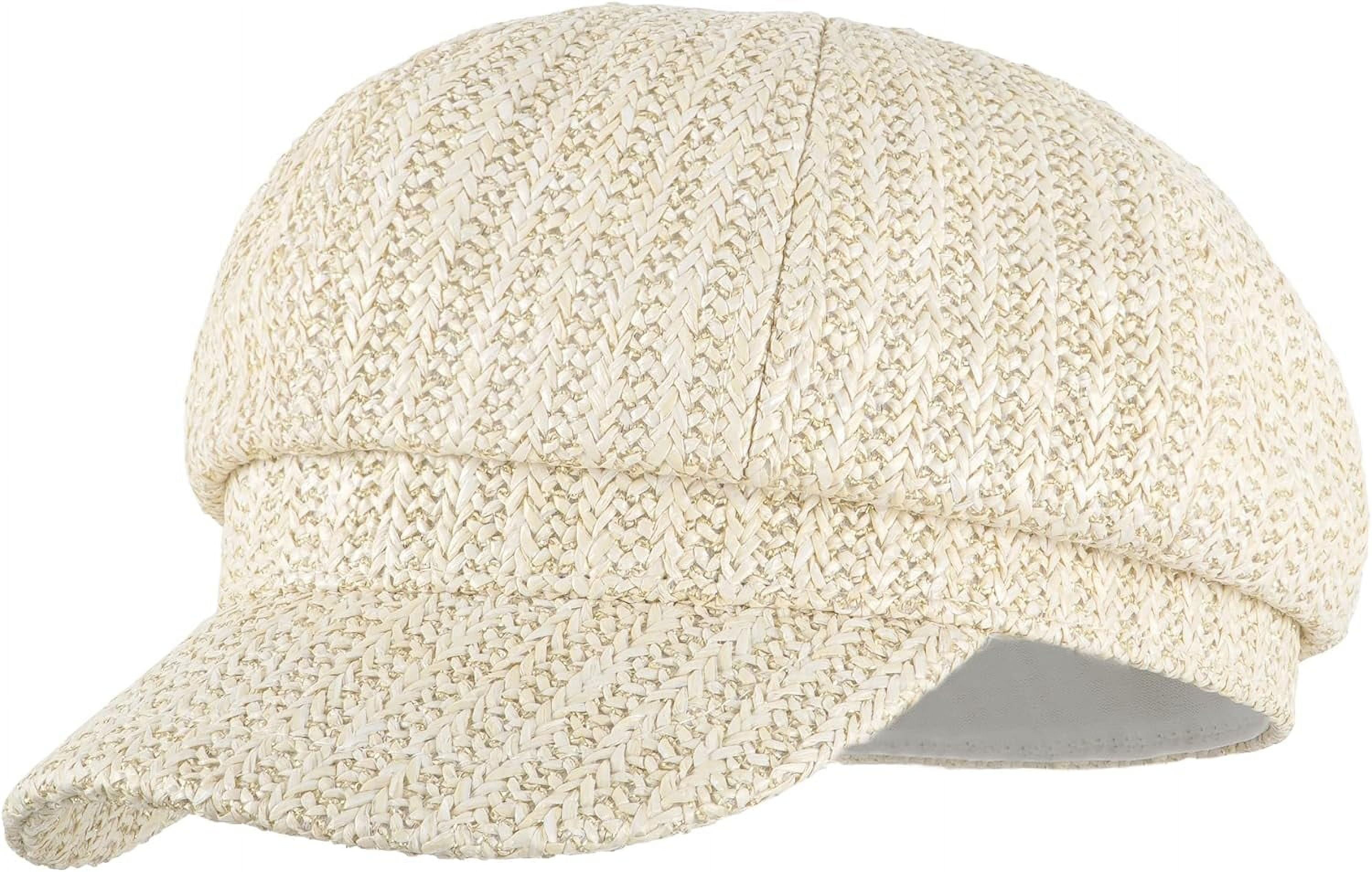 CoCoMangos Women Straw Newsboy Cap Summer Sun Visor Octagonal Cap Retro ...