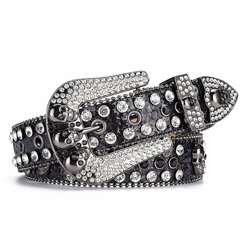 CoCoMangos Women's Jeans Rhinestone Belt Y2K Belt Western Denim Shiny ...